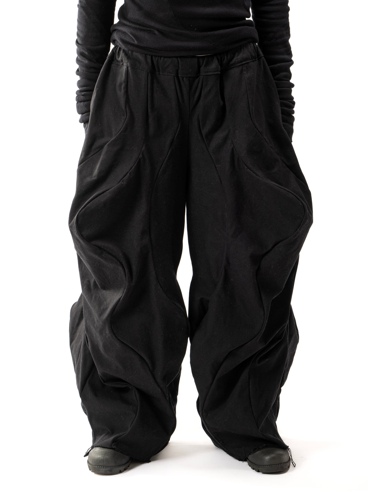 BLACK WAXED REVERSIBLE POST HUMAN PANTS | Jordan Arthur Smith